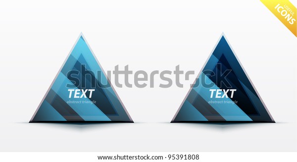 Business Blue Triangle Icon Set Light Stock Vector (Royalty Free ...