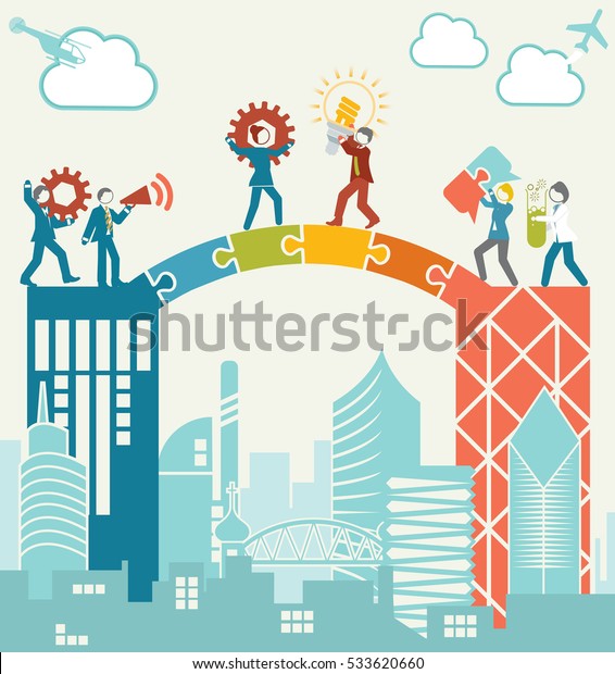 Business Bridging Stock Vector (Royalty Free) 533620660