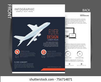 Booklet Catalog Brochure Folder Airplane Airline Stock Vector (Royalty ...