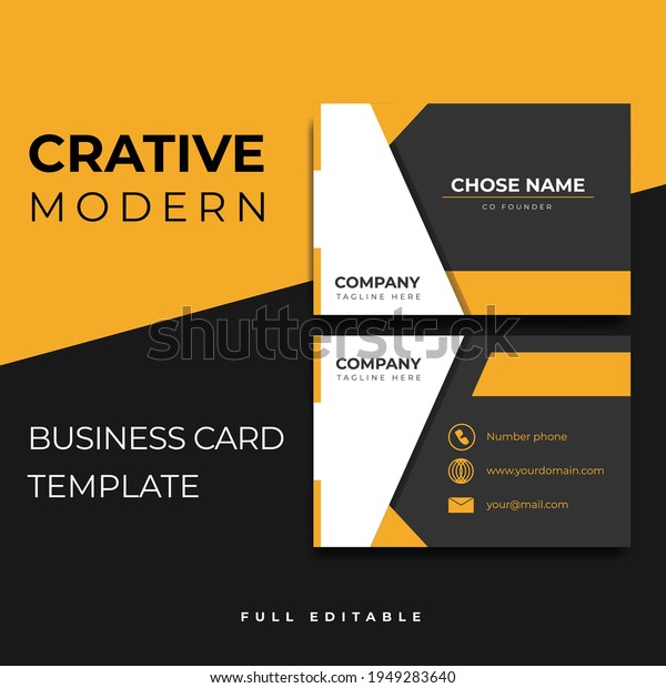 Business Card Design Front Back View Stock Vector (Royalty Free ...