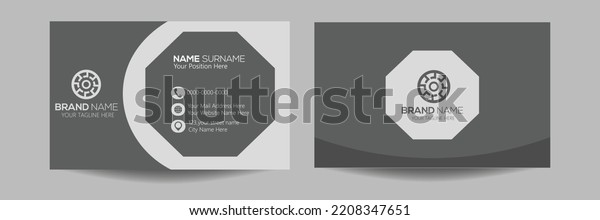 Business Card Design Template Double Sided Stock Vector (Royalty Free ...