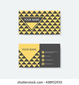 Vektor Stok Business Card Design Template Triangle Concepts (Tanpa ...