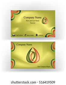 Professional Green Business Card Abstract Drop: เวกเตอร์สต็อก (ปลอดค่า ...