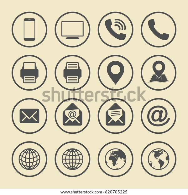 Business Card Icon Set Web Icons Stock Vector (Royalty Free) 620705225 ...