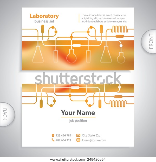 Business Card Laboratory Facilities Flasks Test Stock Vector (Royalty ...