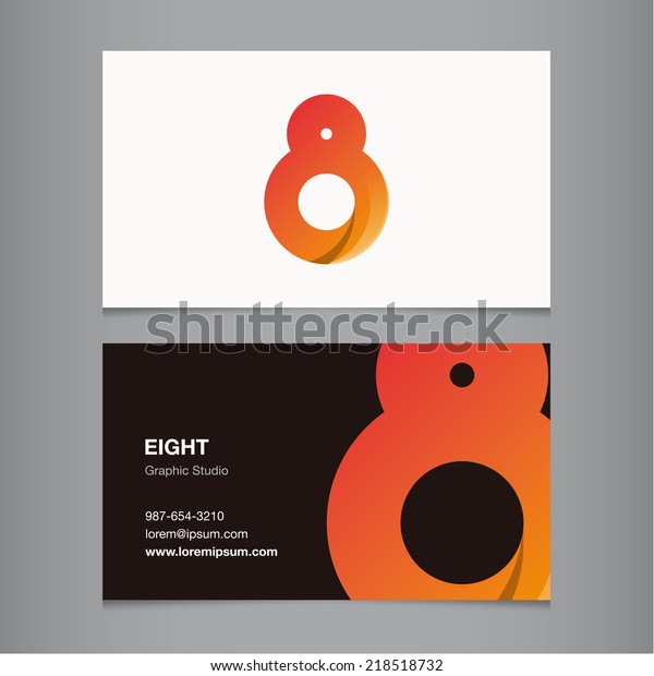 Business Card Number 8 Stock Vector (Royalty Free) 218518732