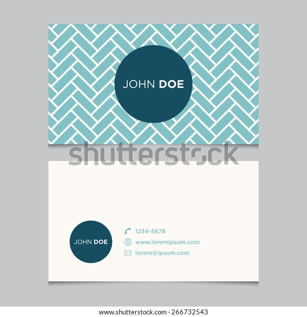 Business Card Template Blue Pattern Vector Stock Vector (Royalty Free ...
