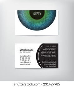 Business Card Template Eye Stock Vector (Royalty Free) 231429985 ...