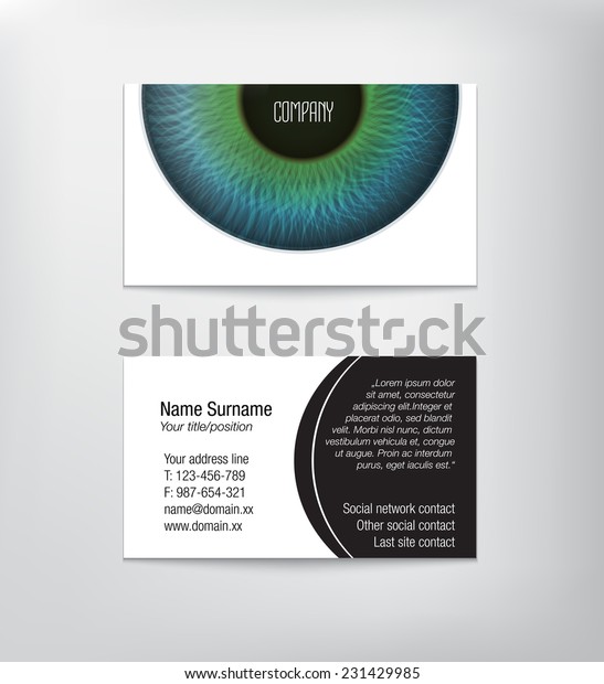 Business Card Template Eye Stock Vector (Royalty Free) 231429985 ...