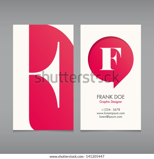 Business Card Vector Template Alphabet Letter Stock Vector (Royalty ...