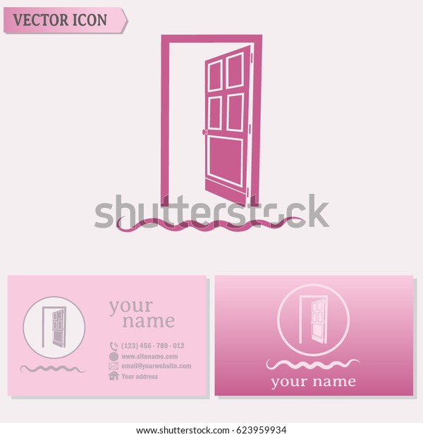 Business Cards Design Open Door Vector Stock Vector (Royalty Free ...