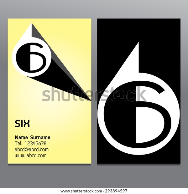 Business Cards Six Logo Vector Stock Vector (Royalty Free) 293894597 ...