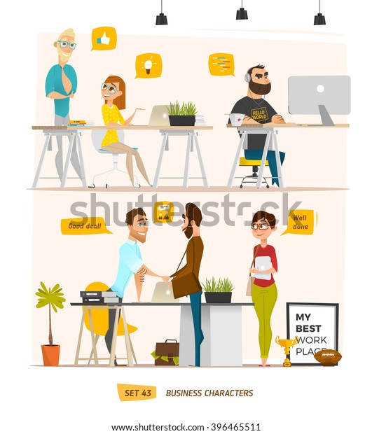 Business Cartoon Characters Collection Stock Vector (Royalty Free ...