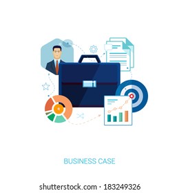 Business Case Set Flat Icons Vector Stock Vector (Royalty Free ...