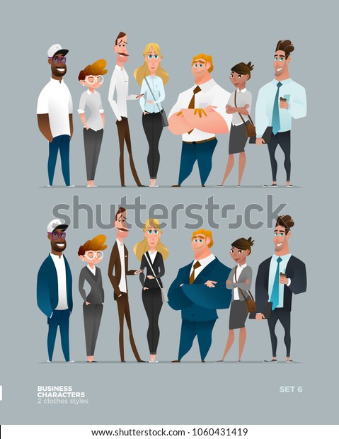Business Characters Collection Two Different Modern Stock Vector ...