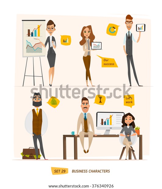 Business Characters Set Group People Office Stock Vector (Royalty Free ...