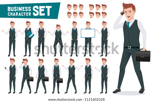 Business Characters Vector Set Businessman Wearing Stock Vector ...