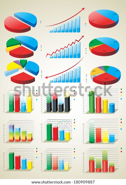 Business Charts Set Stock Vector (Royalty Free) 180909887