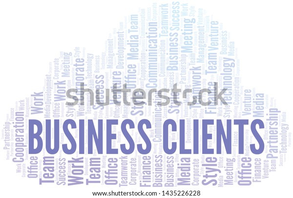 Business Clients Word Cloud Collage Made Stock Vector (Royalty Free ...