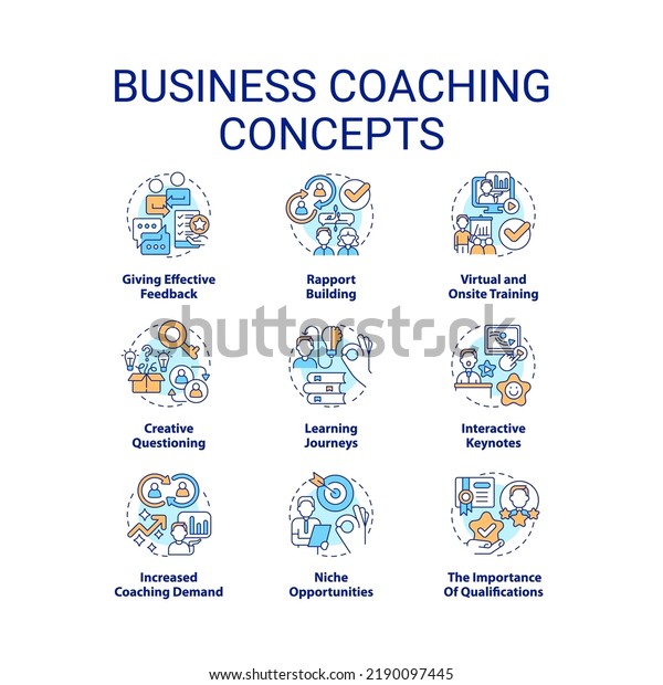 Business Coaching Concept Icons Set Learning Stock Vector (Royalty Free ...