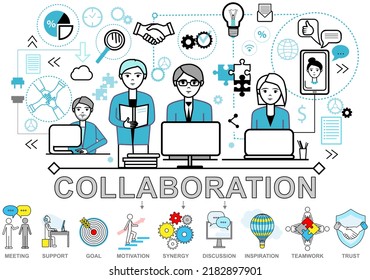 Business Collaboration Banner Web Icon Vector Stock Vector (Royalty ...