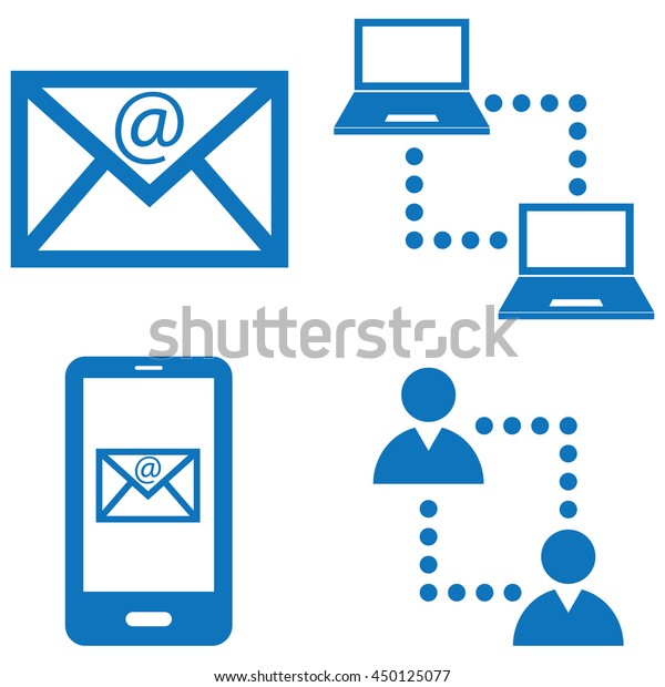 Business Communication Icons Stock Vector (Royalty Free) 450125077 ...