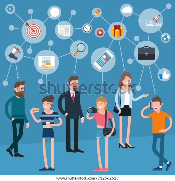 Business Communication Teamwork Infographics Vector Template Stock ...