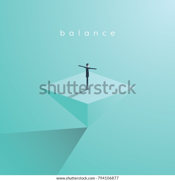 Business concept of balance, vector illustration. Businessman standing ...