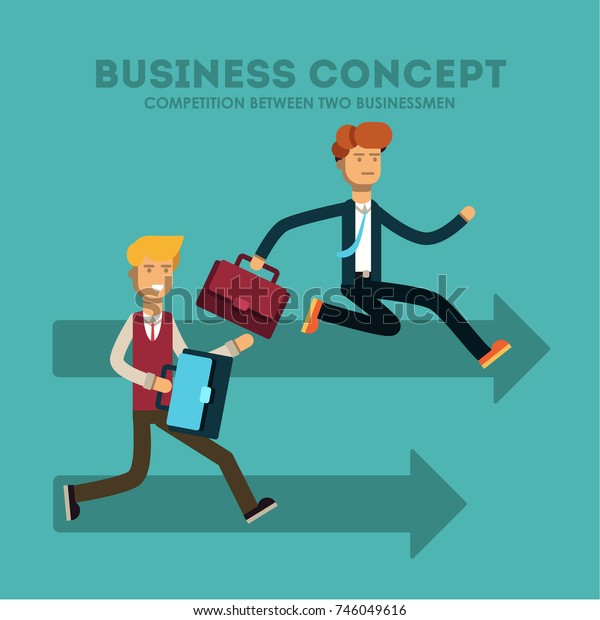 Business Concept Competition Between Two Businessmen Stock Vector ...