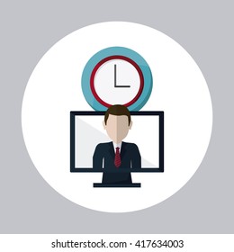 Business Concept Computer Icon Communication Concept Stock Vector ...
