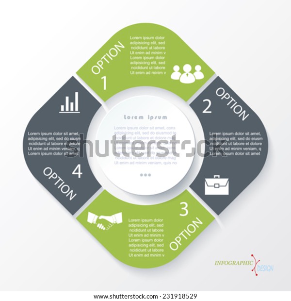 Business Concept Design 4 Segments Infographic Stock Vector (Royalty ...