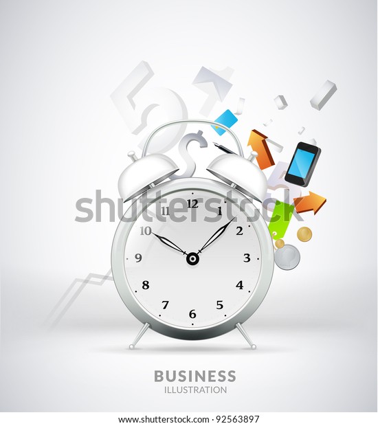 Business Concept Design Alarm Clock Stock Vector (Royalty Free ...