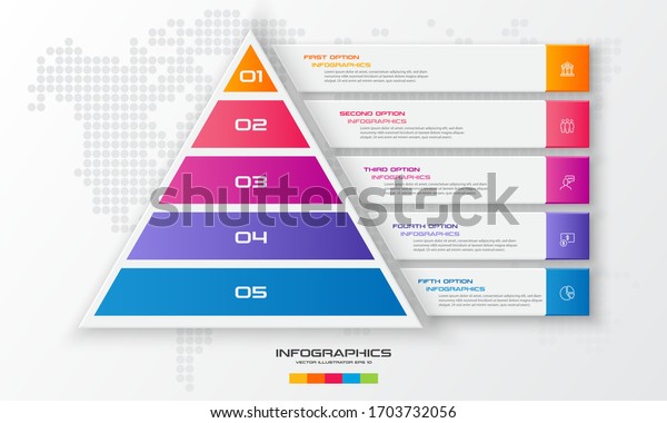 Business Concept Design Triangle 5 Optionsinfographic Stock Vector ...