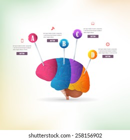 Business Concept Multicolor Brain Idea Health Stock Vector (Royalty ...