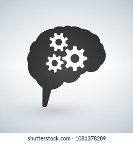 Business Concept Vector Illustration Brain Cogs Stock Vector (Royalty ...