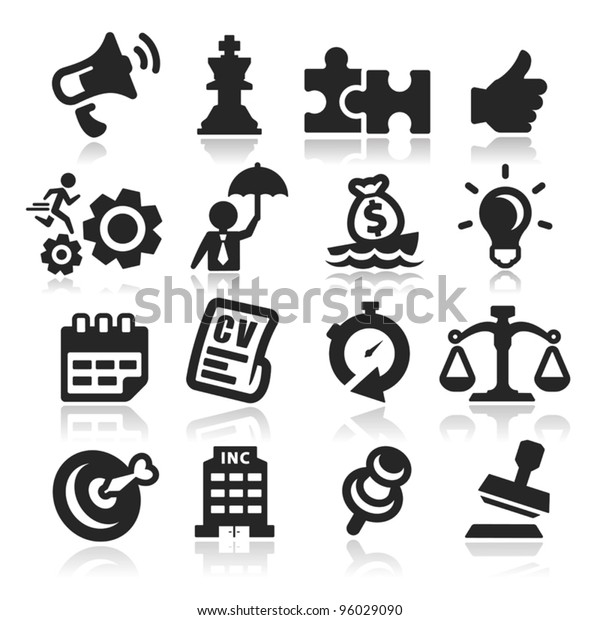 Business Concepts Icons Set Elegant Series Stock Vector (Royalty Free ...