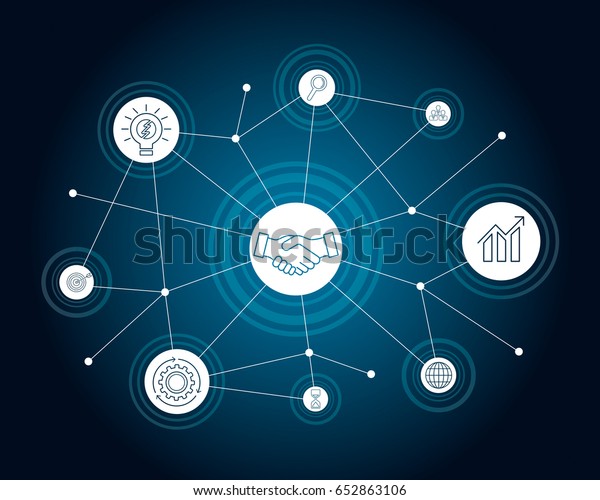 Business Connection Concept Abstract Background Digital Stock Vector ...