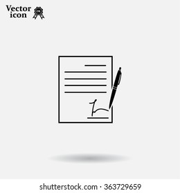 Business Contract Signature Flat Vector Icon Stock Vector (Royalty Free ...