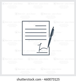 Business Contract Signature Flat Vector Icon Stock Vector (Royalty Free ...