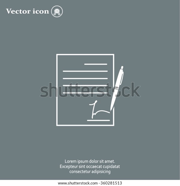 Business Contract Signature Flat Vector Icon Stock Vector (Royalty Free ...
