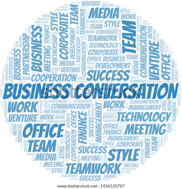 Business Conversation Word Cloud Collage Made Stock Vector (Royalty ...