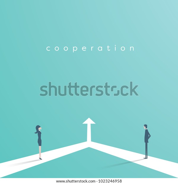 Business Cooperation Partnership Vector Concept Woman Stock Vector ...