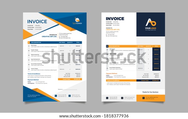 5,739 Creative Invoice Design Images, Stock Photos & Vectors | Shutterstock