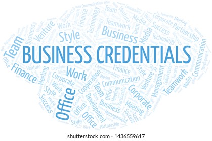 Business Credentials Word Cloud Collage Made Stock Vector (Royalty Free ...