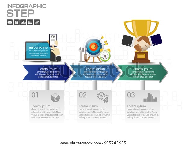 Business Data Process Chart Diagram Steps Stock Vector (Royalty Free ...