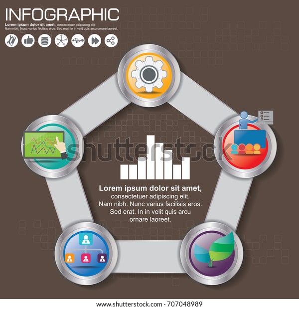 Business Data Process Chart Diagram Steps Stock Vector (Royalty Free ...