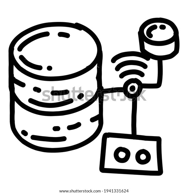 Business Database Hand Drawn Icon Design Stock Vector (Royalty Free ...