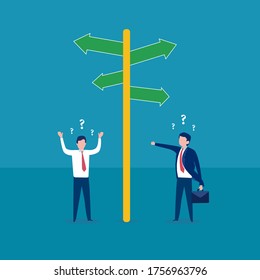 Two Businessmen Choose Two Different Directions Stock Vector (Royalty ...