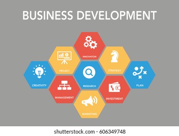 Business Development Icon Concept: vector de stock (libre de regalías ...