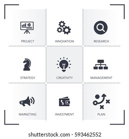 Business Development Icon Set Stock Vector (Royalty Free) 593462552 ...